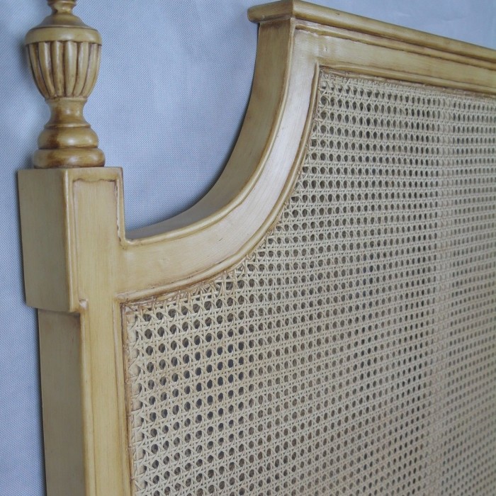 King Size Vintage French Rattan Headboard Furniture - La Maison Chic ...