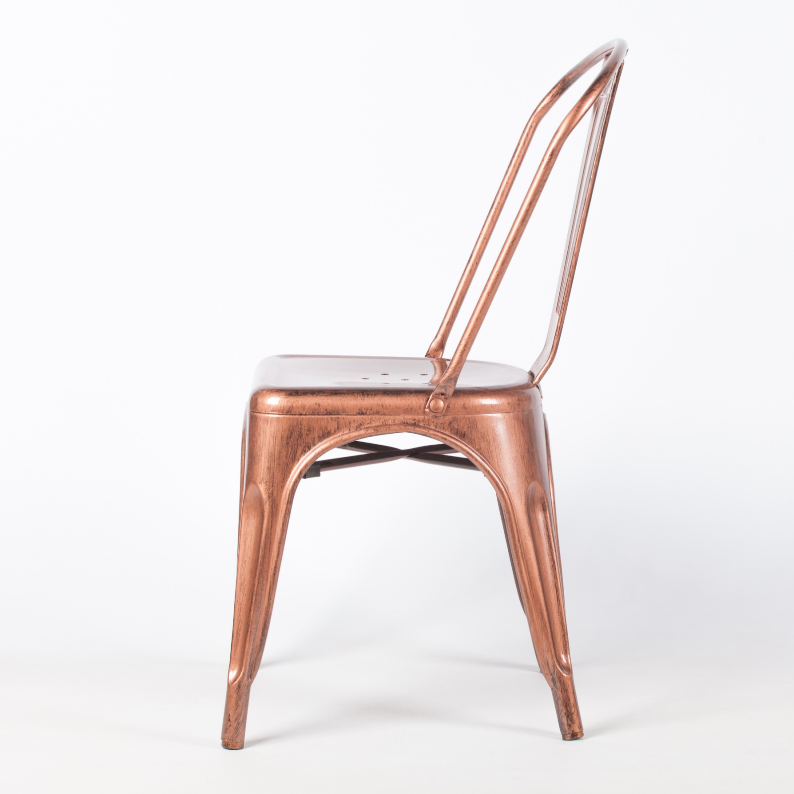 Vintage Tolix Style Metal Copper Bronze Industrial Cafe Dining Chair ...