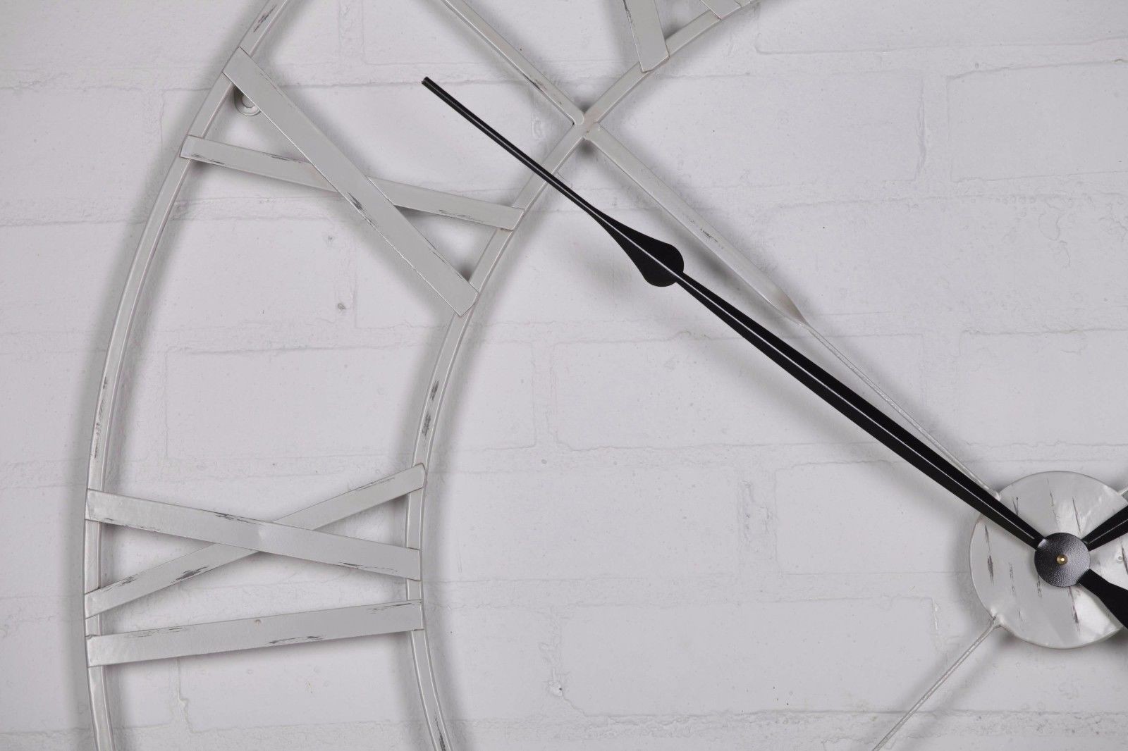 Distressed Off White Large Wall Clock Furniture - La Maison Chic Luxury ...