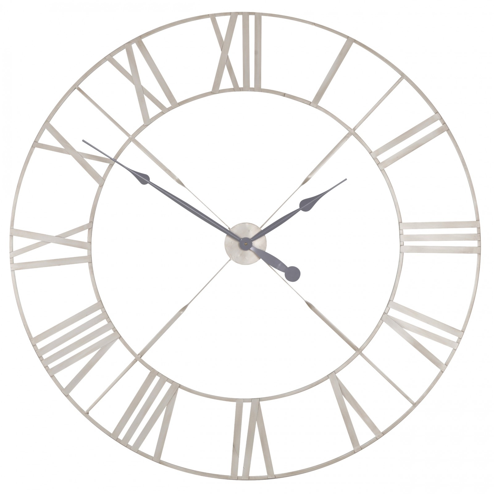 Large Vintage Cream Distressed Twist Frame Wall Clock Furniture - La ...