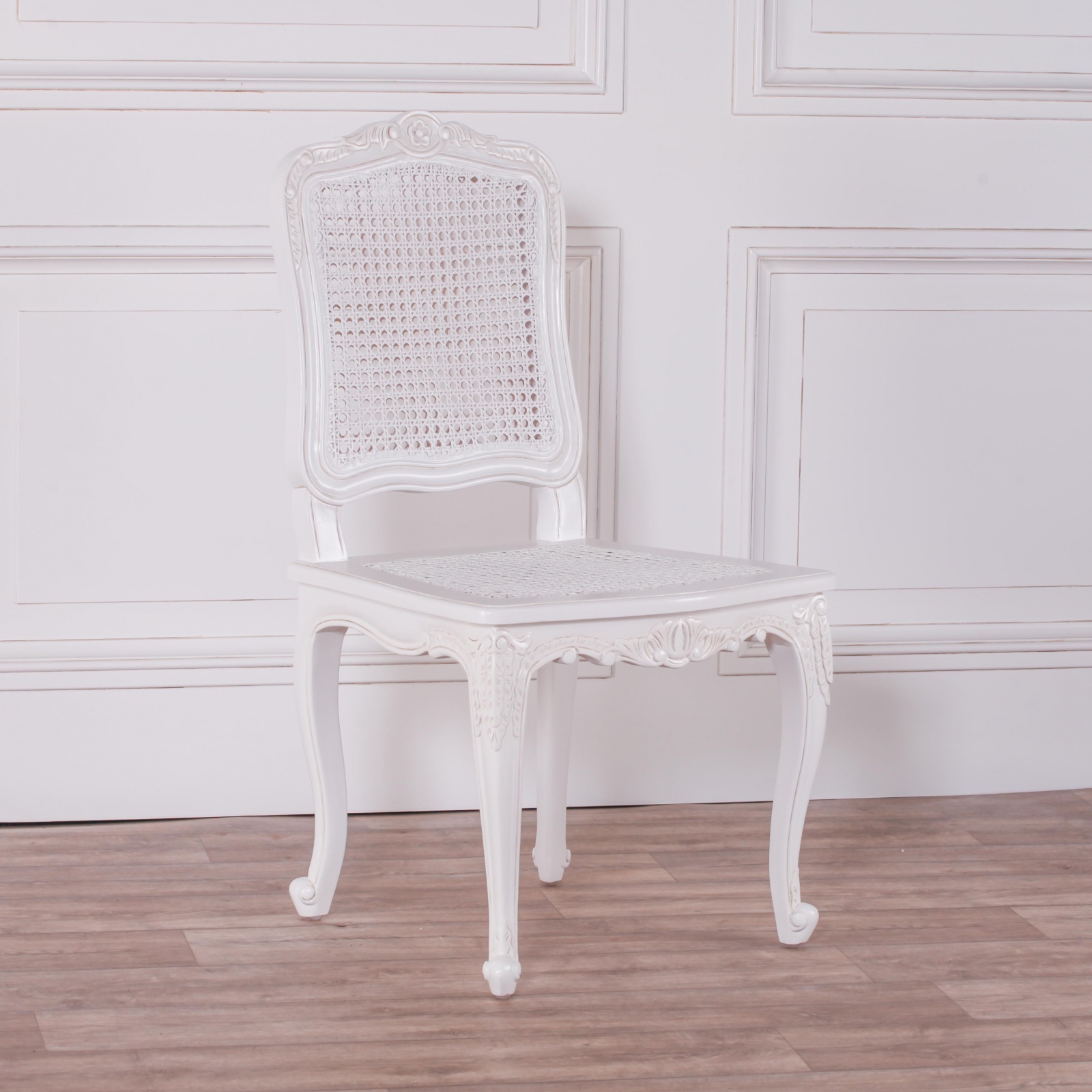 French Provencal White Rattan Dining Chair Furniture - La Maison Chic ...