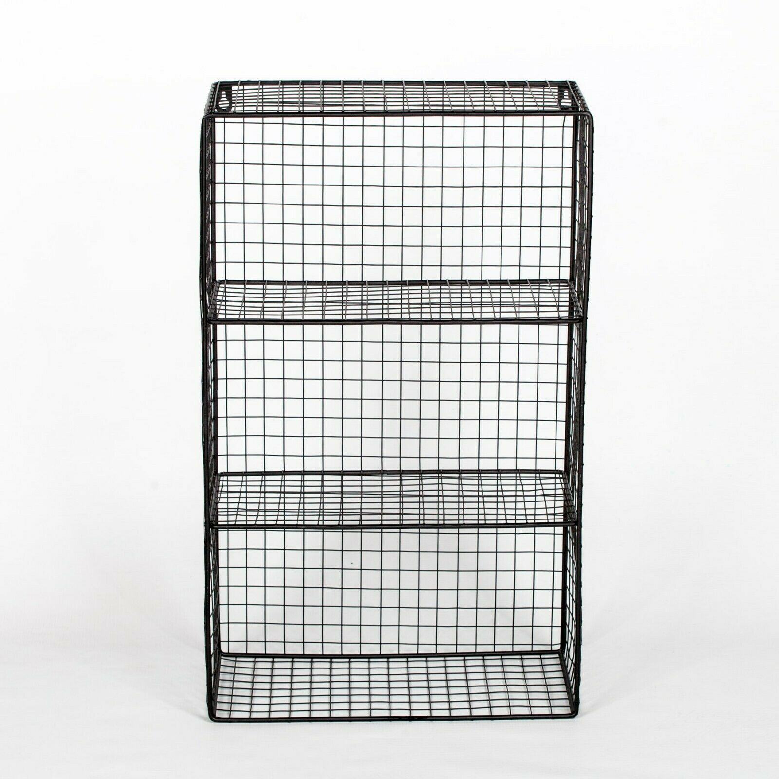Industrial Metal Wire 3 Tier Black Shelf Rack Vintage Retro Style Wall ...
