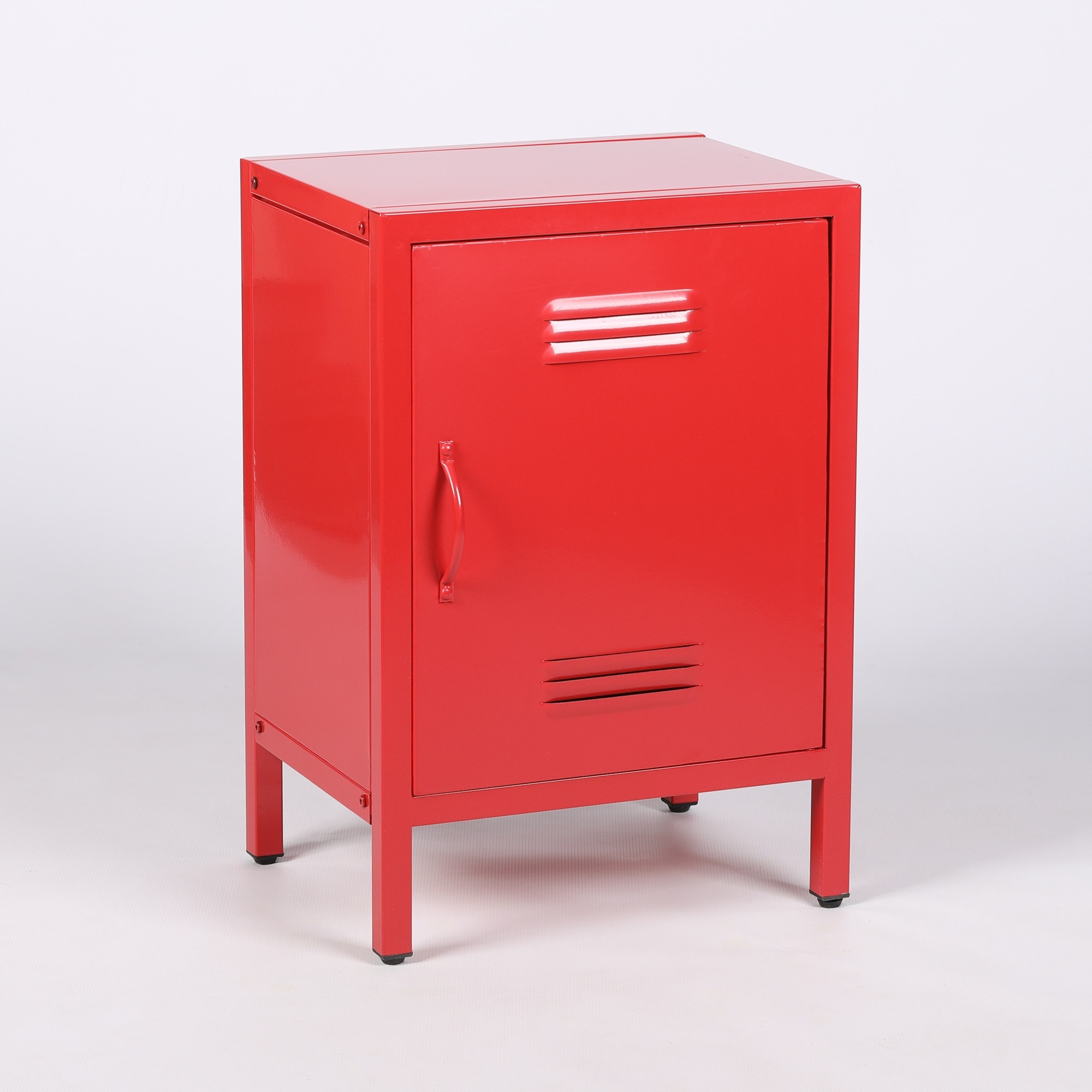 Industrial Metal Locker Storage Bedside Red Cupboard