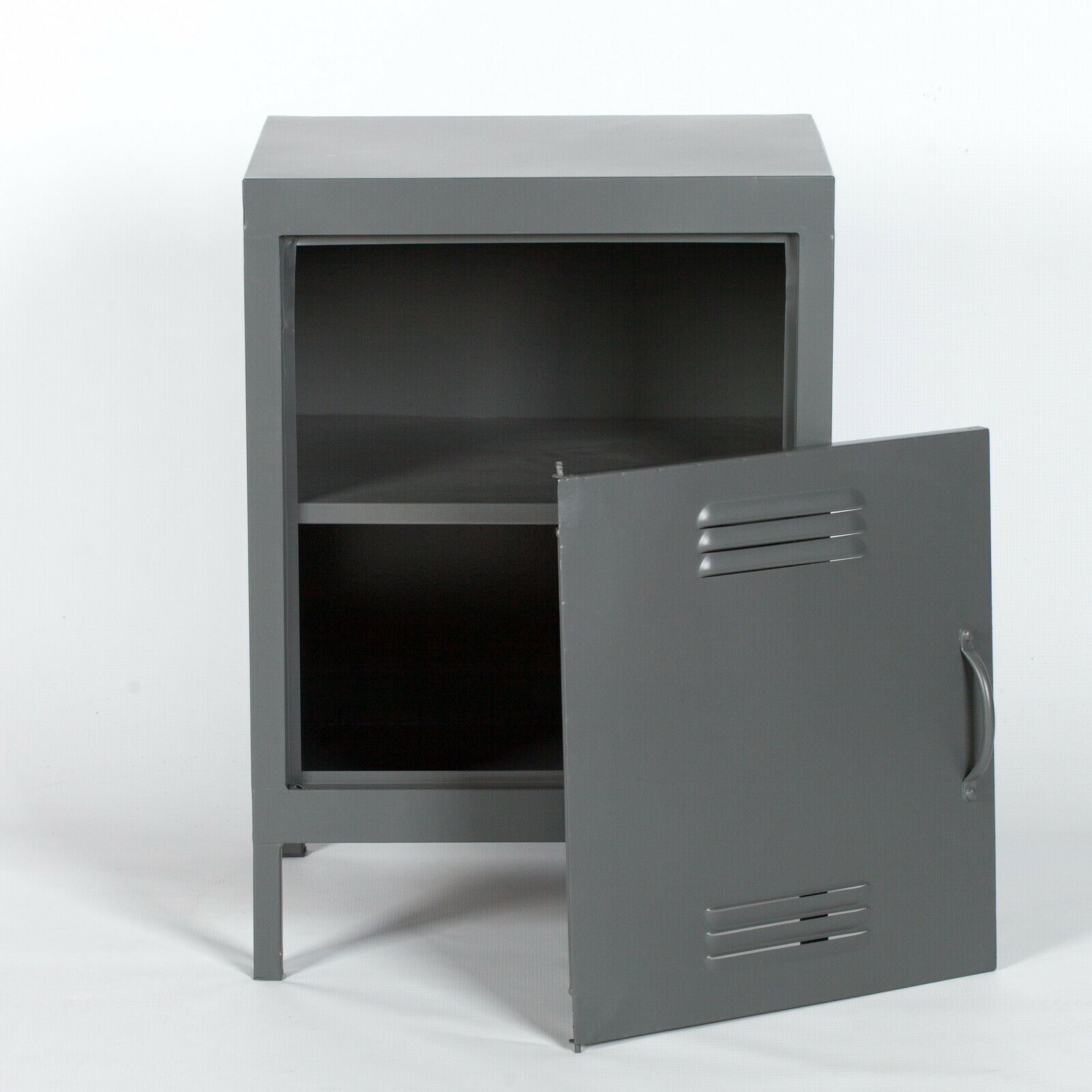 Industrial Metal Locker Storage Bedside Grey Cupboard Furniture - La ...