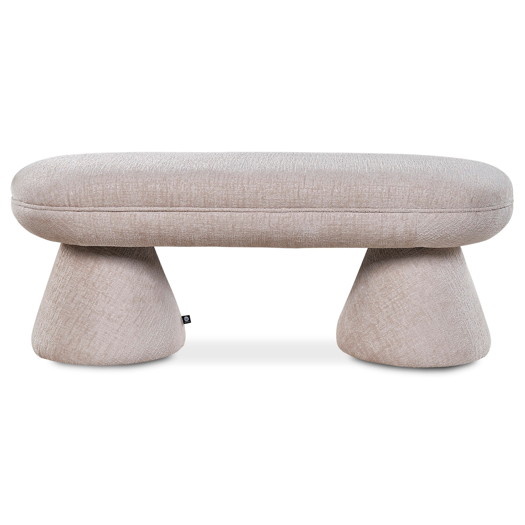Contemporary Via Upholstered Taupe Mushroom Bench